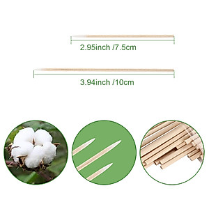 PRESKBOO 400 Count Microblading Cotton Swab, Cotton Swabs Pointed Tip, Cotton Swabs Wood Sticks, Cotton Tipped Applicator, Tattoo Permanent Supplies, Makeup Cosmetic Applicator Sticks