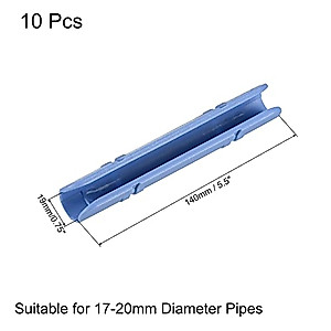 MECCANIXITY Greenhouse Frame Pipe Clamp 19mm Inner Dia Plastic Film Tube Clip Connector for Garden Sunshade Net Fixed Light Blue Pack of 10