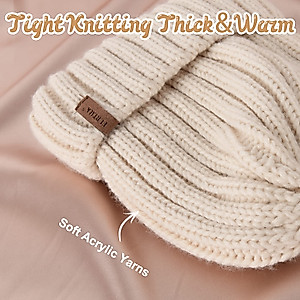 FURTALK Toddler Beanie Satin Lined Baby Boys Girls Winter Hats Pom Pom Beanies for Kids Beige