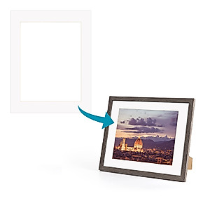 ZBEIVAN 11x14 White Picture Mats for 8.5x11 Pictures with Core Bevel Cut Frame Mattes - Pack of 12