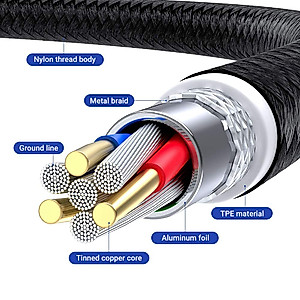 Bojianxin 540° Rotation 3 in 1 Magnetic Charging Cable（7-Pack, 1.6ft/3.3ft/6.6ft/6.6ft/10ft/10ft, Magnet Phone Charger Compatible with Micro USB, Type C Device