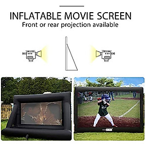VIVOHOME 16ft Inflatable Blow up Mega Movie Projector Screen with 3-Seater Outdoor Adjustable Canopy Swing Chair