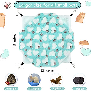 Boao 2 Pcs Guinea Pig Rat Hammock Guinea Pig Hamster Ferret Hanging Hammock Guinea Pig Accessories for Small Animals Chinchilla Parrot Sugar Glider Ferret Squirrel (Blue, Pink, Heart Pattern)