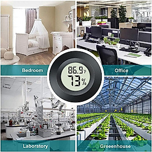 JEDEW 2-Pack Mini Hygrometer Thermometer Digital LCD Monitor Indoor/Outdoor Humidity Meter Gauge Temperature for Humidifiers Dehumidifiers Greenhouse Reptile Humidor Fahrenheit(℉)/ Celsius(℃)