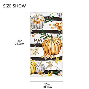 susiyo Fall Autumn Orange Pumpkins Hand Towels Luxury Print Bathroom Towel Highly Absorbent Extra Soft Fingertip Towels Multipurpose Towels for Yoga Gym Spa Hotel Bathroom (30 x 15 inch)