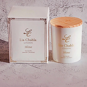 Luxury Candle, Lavender Scented Candle with Amethyst Crystals Inside, Soy Candle, Candles Gifts for mom (Shine/Lavender - Amethyst, 10 Oz)