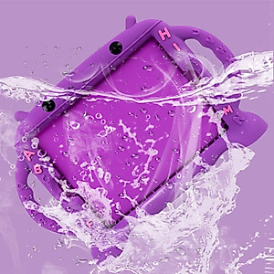 CHIN FAI iPad 10.2 2021 2020 2019 Case for Kids, iPad 9th 8th 7th Generation/iPad Air 3 10.5/ iPad Pro 10.5 Kids Friendly Shockproof Silicone Handle Stand Case (Purple)