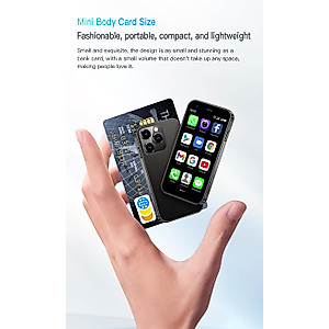 roiesvry Mini Smartphone, XS15 3.0 Inch Small Phone Quad Core 2GB+16GB 5.0MP Dual SIM 1000mAh Android Mini Phones Unlocked 3G Mobile Phone (Blue)