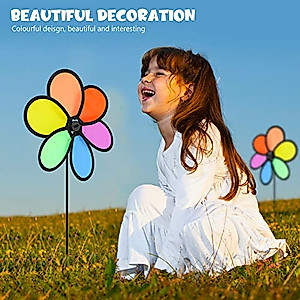 timecity 9.4 inch Wind Spinners Flower Spinners Colorful Wind Spinners for Lawn Pinwheels Windmill Party Pinwheel Wind Spinner Yard and Garden ，4pcs