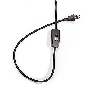 Edison 1-Light Plug-in Pendant, Matte Black, Black Woven Fabric Cord, in-Line On/Off Switch,65114