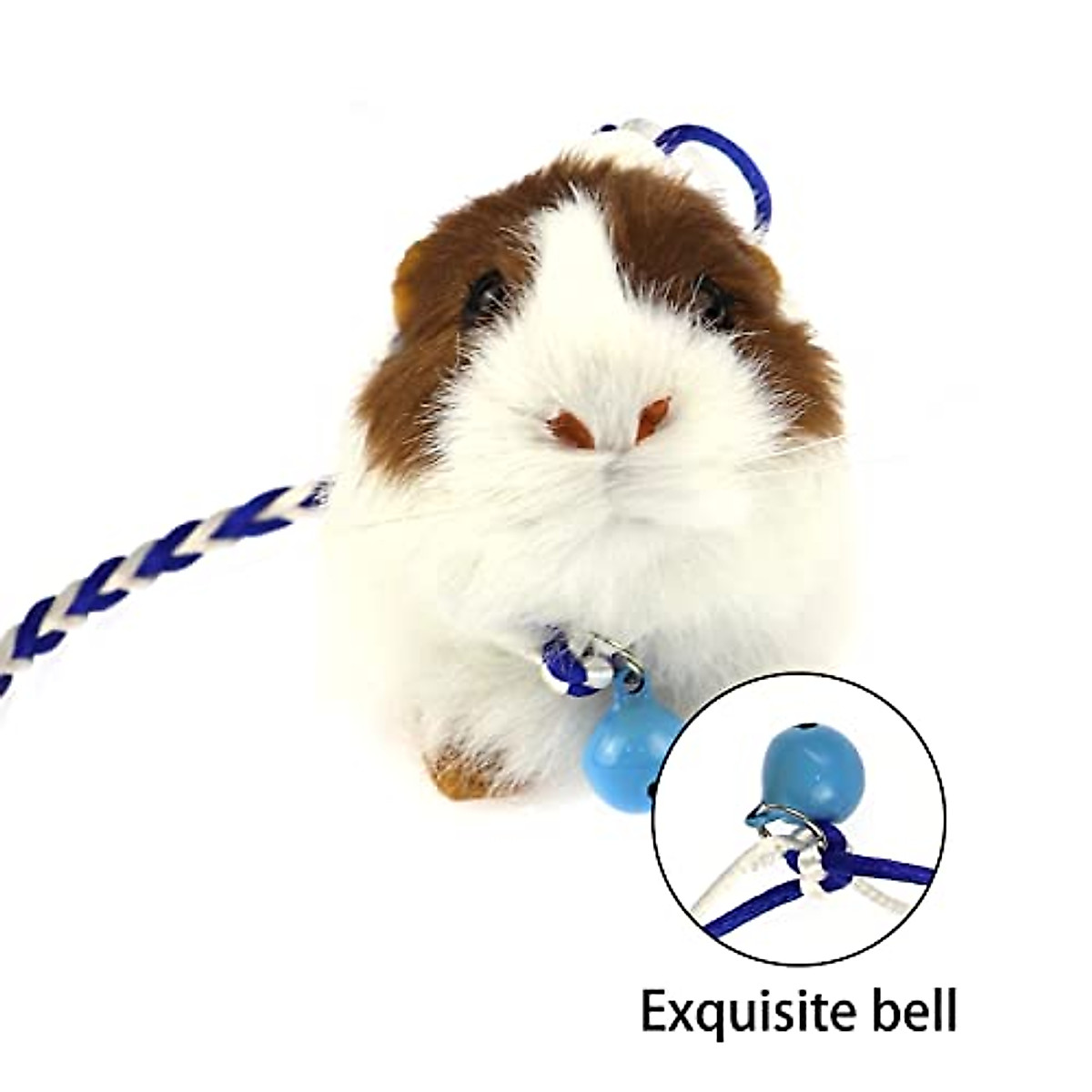 Toysructin 5Pcs Hamster Harness Leash with Bell, Adjustable Small Animal Training Traction Rope, Colorful Rat Leash Lead Mini Pet Walking Running Ropes for Hamster, Rat, Ferret, Mouse, Squirrels