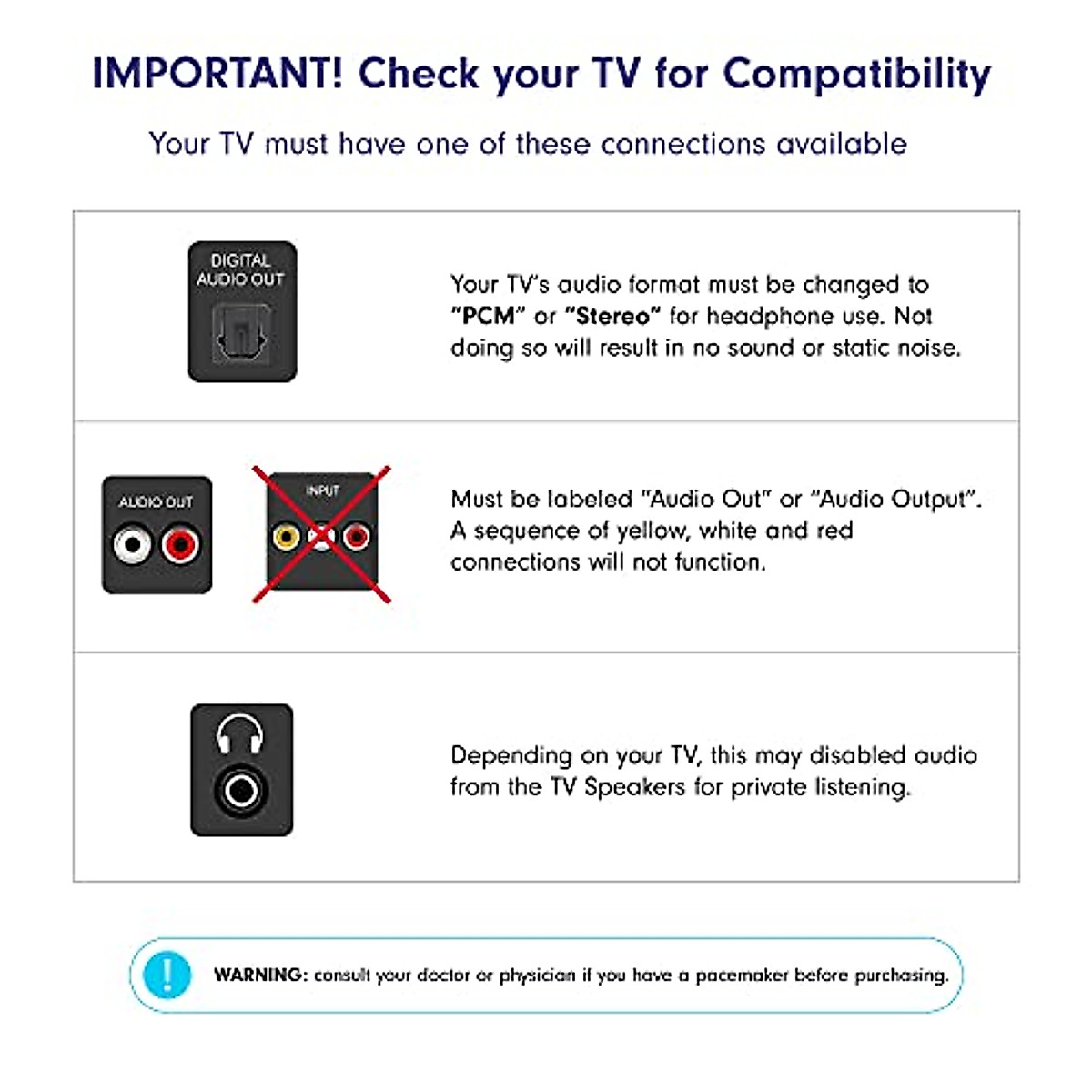 AudioRange Seniors & Hard of Hearing | Wireless TV Over-Ear Headphones Lightweight, Comfortable, Rechargeable TV Headphones, Television Hearing Device, No-Delay RF Headphone