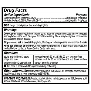 Amazon Basics Antiseptic Mouthwash, Blue Mint, 1 Liter, 33.8 Fluid Ounces, 1-Pack (Previously Solimo)