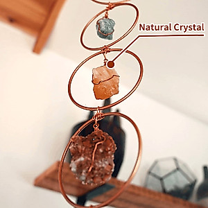 Kocuos 7 Crystal Gemstone Wall Hanger Decor, Large Raw Chakra Crystal Gemstones, Window Meditation Hanging Ornament, Home Decorations for Yoga Meditaion, Gifts for Christmas Ornaments/Birthday (1PC)