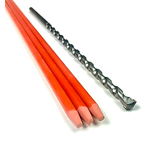 72" Driveway Markers, Snow Stakes, Plow Stakes- Includes 12" Install Bit - Orange Reflective Fiberglass 6' (20)