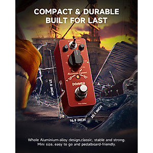 Donner Octave Guitar Pedal, Harmonic Square Digital Octave Mini Pedal Pitch Shifter 7 Shift Types 3 Tone Modes Sharp Detune Flat True Bypass