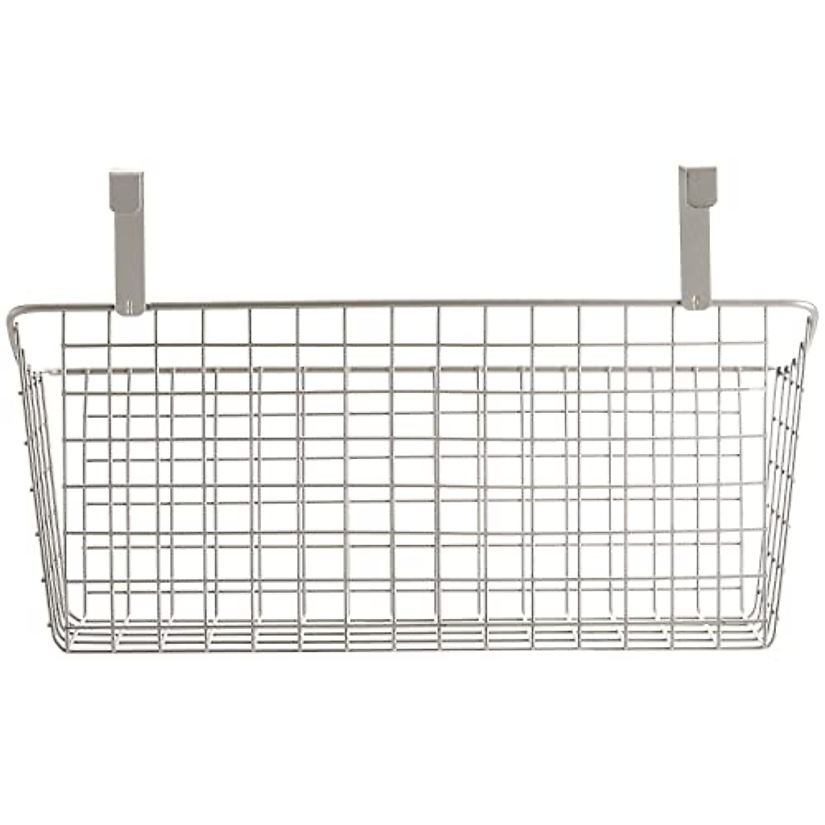 Nicunom 2 Pack Larger Grid Storage Baskets with Hooks, 15.4 inch Over Cabinet Door Organizer, Champagne Wire Basket Hanging Organizer Steel Wire Sink Organization for Kitchen & Bathroom