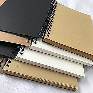 ZAYOIZY Spiral Bound Sketch Book Kraft Paper Sketch Pad Unlined Notebook, Wirebound Sketching Book/Pad for Drawing Painting