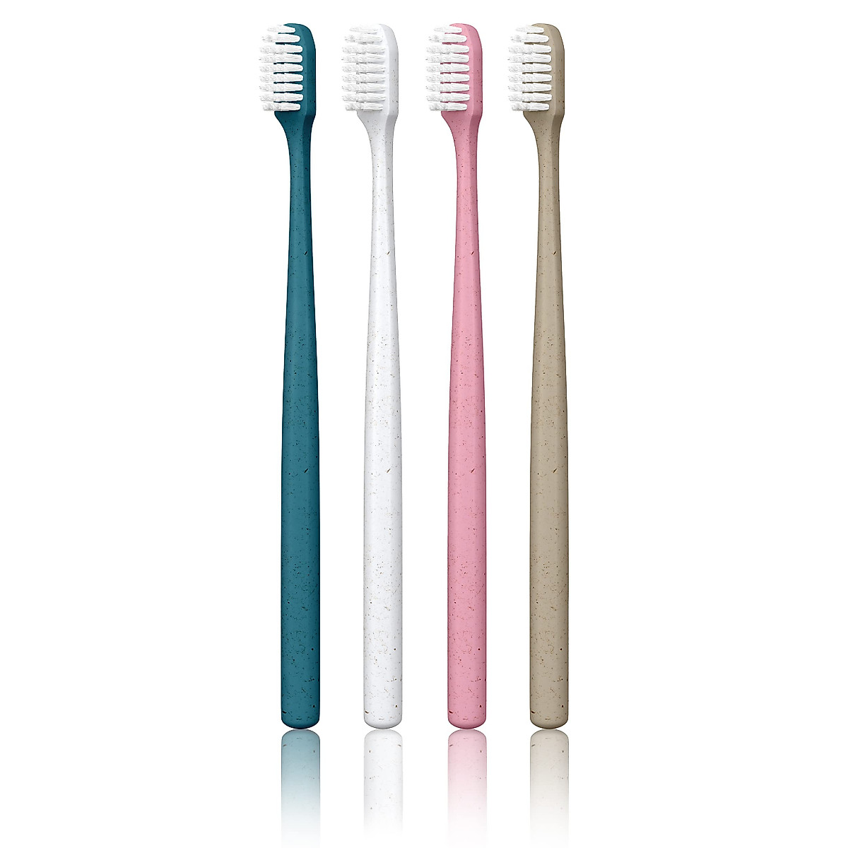 Active Wow Biodegradable Toothbrushes - Eco Friendly Toothbrushes, Bio-Wheat Manual Eco Toothbrush, Soft Deep Clean Bristles, Sustainable Toothbrush, BPA Free, Vegan - 4 Pack