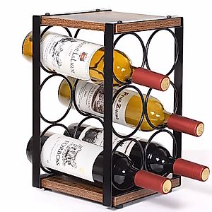 Wine Rack, Countertop Wine Holder for 6 Bottle Wine, Perfect for Home Décor Bar Wine Cellar Basement Cabinet Pantry