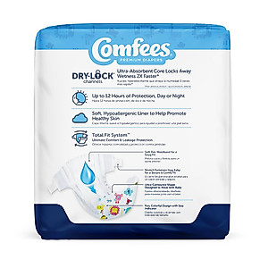 Comfees Baby Diaper Tab Closure Size 4 Disposable Moderate Absorbency, 41540 - Pack of 31