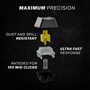 Mizar MZ60 Luna Mechanical Gaming Keyboard | 60% Keyboard 62 Key ANSI US Layout | RGB LED Backlit | Anti Ghosting NKRO | Progammable Macro Keys | Hotswap Gateron Optical Brown Switches | Black