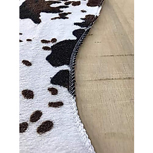 Cow Print Rug 110cmx75cm Faux Cowhide Area Carpet Animal Print Mat for Living Room Bedroom Non-Slip (Cow,Small)