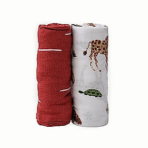 Little Unicorn Deluxe Muslin Swaddle Blanket | Rayon made from Bamboo | 47" x 47" | Unisex