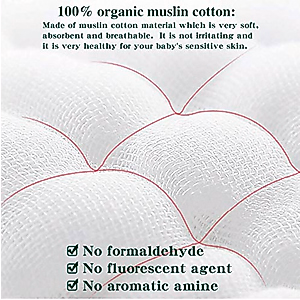 TATA AMG ® Muslin Baby Blankets | Swaddle for Newborns | 100% Organic Cotton Gauze Receiving Blanket Soft, Silky & Breathable for Girls & Neutral Gender | Baby Essentials | 47 x 47 inches