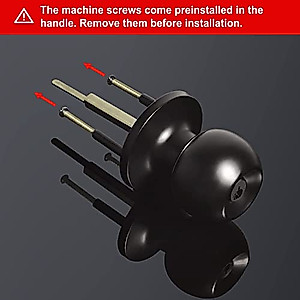 BESTTEN Matte Black Keyed Entry Door Knob, Entrance Door Lock, Standard Ball, All Metal