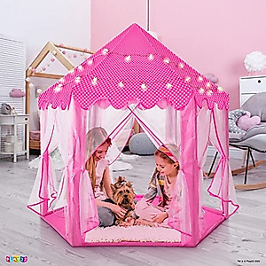 Play22 Princess Tent for Girls - Large Playhouse Kids Castle Play Tent with Star Lights & Carry Bag - Indoor and Outdoor Pink Toy for Children 55" X 53"