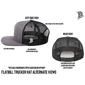 Branded Bills 'The 7 PVC' Maryland Patch Hat Flat Trucker - One Size Fits All (Charcoal/Black)