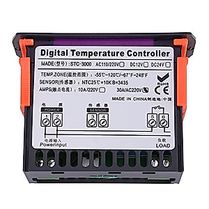 Walfront STC-3000 110V-220V Digital Temperature Controller Thermostat with Sensor(110-220V30A)