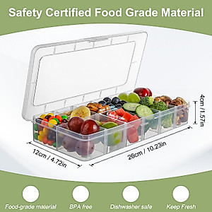 Goiio Snack Box Container, 12 Compartments Reusable Divided Snack Container Box, for Storage, Work and Travel, 1 pack