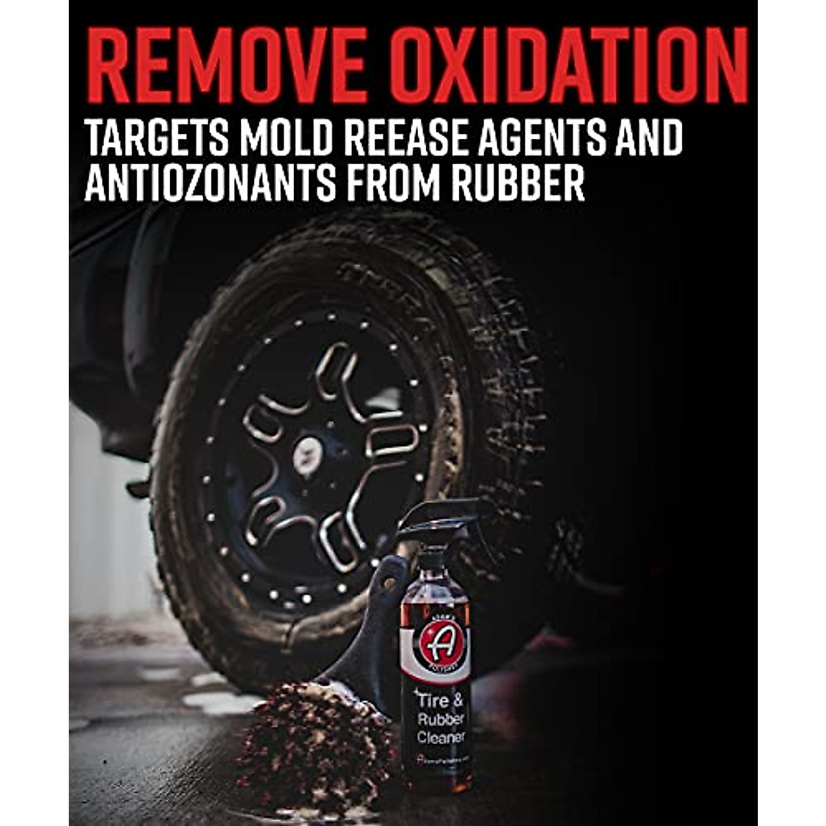 Adam's Polishes Tire & Rubber Cleaner (16 oz) - Removes Discoloration From Tires Quickly - Works Great on Tires, Rubber & Plastic Trim, and Rubber Floor Mats