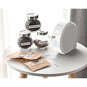 Labelife Bluetooth Label Maker Machine, Wireless and Portable Label Maker with Multiple Fonts, Compatible with iPhone and Android Phone, with One Laminated JM Label, for Home & Office, P3100D, White