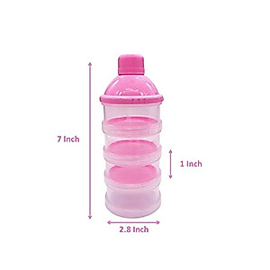 Goldenvalueable Non-Spill Milk Powder Formula Dispenser/Storage Container, Pink (2pcs)