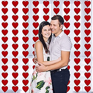 120 Red Hearts Felt Garland, NO DIY, Valentines Day Red Heart Hanging String Garland, Valentines Day Decor, Valentine Decorations Valentines Wedding Anniversary Birthday Party Supplies
