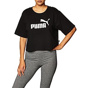 PUMA Women's Essentials+ Cropped Tee, Black, Medium