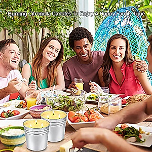 Citronella Candles Outdoor Large Bucket Candle, 3 Wick 17 oz Scented Candles Gift Set 100 Hour Burning for Patio Yard Indoors Garden Home Balcony Natural Soy Wax Candles Set Women Wedding Birthday