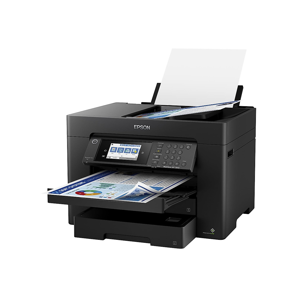 Epson Workforce Pro WF-7840 Wireless All-in-One Wide-Format Printer with Auto 2-Sided Print up to 13" x 19", Copy, Scan and Fax, 50-Page ADF, 500-sheet Paper Capacity, 4.3" Screen