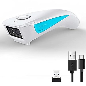 NETUM Upgraded Mini Bluetooth 2D QR Barcode Scanner, 3 in 1 Wireless Portable Pocket Small 1D 2D Bar Code Reader, Automatic Fast, Precise scanning for POS, C850 White