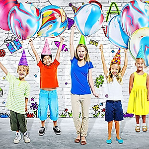 24 Pieces Tie Dye Agate Marble Balloons 10 Inches Tie Dye Swirl Latex Balloons for Theme Party Birthday Party Festival Wedding Baby Shower Decorations (Colorful)