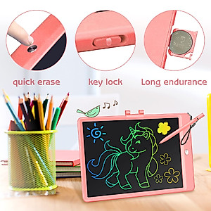 KTEBO 10in LCD Writing Tablet for Kids, Great Educational Toys for Preschool Toddlers Learning, Drawing Board Toys for Age 3+ 4+ 5-7 6-8 9 8-12 Years Old Boys Girls, Gifts for Baby Girl Boy - Pink