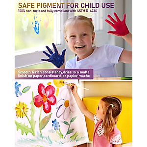 Nicpro 14 Colors Large Washable Paint Set for Kid (16.9 oz,500 ml), Acrylic Bulk Paint Supplies Non Toxic Children Tempera Paint for Art, Craft DIY, Poster & Finger Paint, School, Home,Classroom