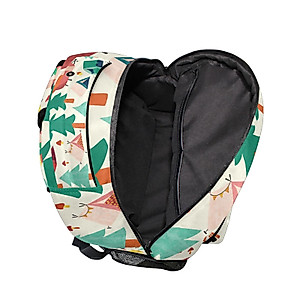 Camper Caravans and Tents in Forest Custom School Backpack for Boys Girls, Personalized Name Elementary School Bookbag Travel Bag Daypack