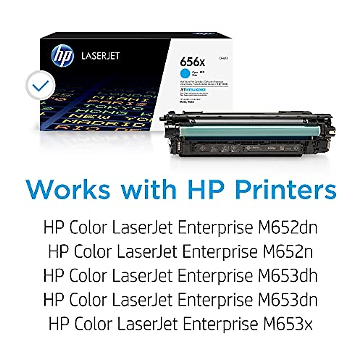 HP 656X Cyan High-yield Toner Cartridge | Works with HP Color LaserJet Enterprise M652, M653 Series | CF461X