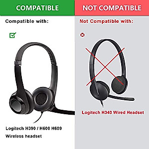 H390 H600 Ear Pads Foam Replacement Ear Cushion Pillow Compatible with Logitech H390 / H600 H609 Wireless Headphone