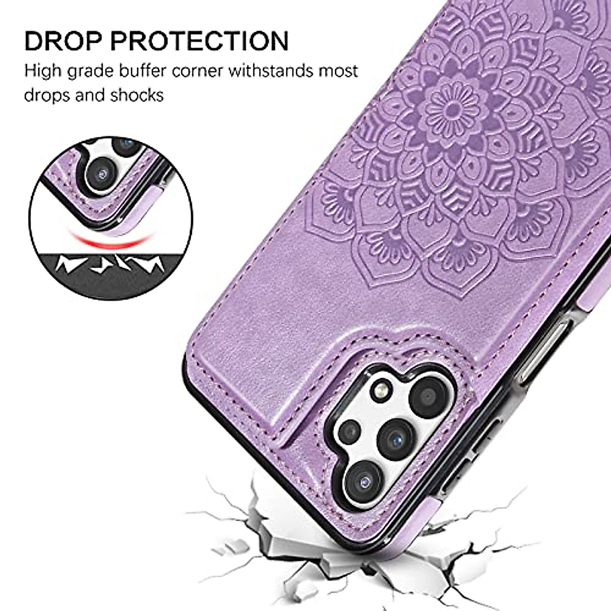 BENTOBEN Samsung Galaxy A32 5G Wallet Case, PU Leather Heavy Duty Rugged Shockproof Protective Cases with Card Slots Cash Holder Phone Case for Samsung Galaxy A32 5G 6.5 Inch 2021, Purple