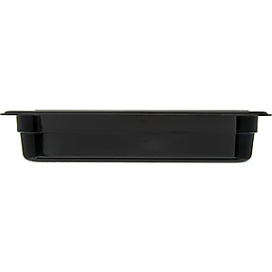 Carlisle FoodService Products Storplus High Heat Food Pan Steam Table Pan, Chafing Pan for Catering, Buffets, Restaurants, High Heat Plastic, 1/3 Size 2.5 Inches Deep, Black, (Pack of 6)